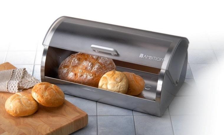 Stalowy chlebak Ambition , Chlebaki, Kuchnia, Wnętrza - dedekor.pl